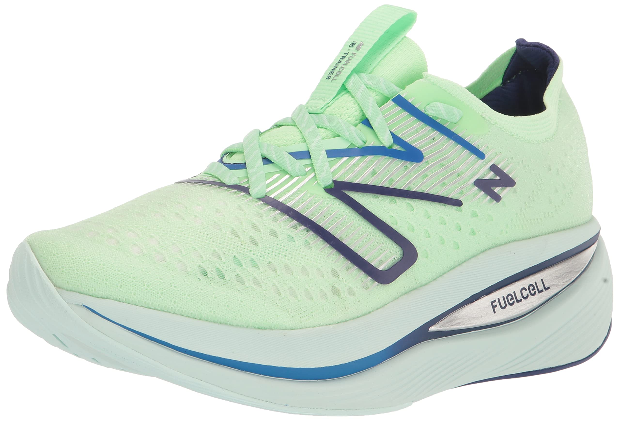 New Balance Men's FuelCell SuperComp Trainer V1 Running Shoe, Vibrant Spring Glo/Victory Blue/Vibrant Apricot, 10