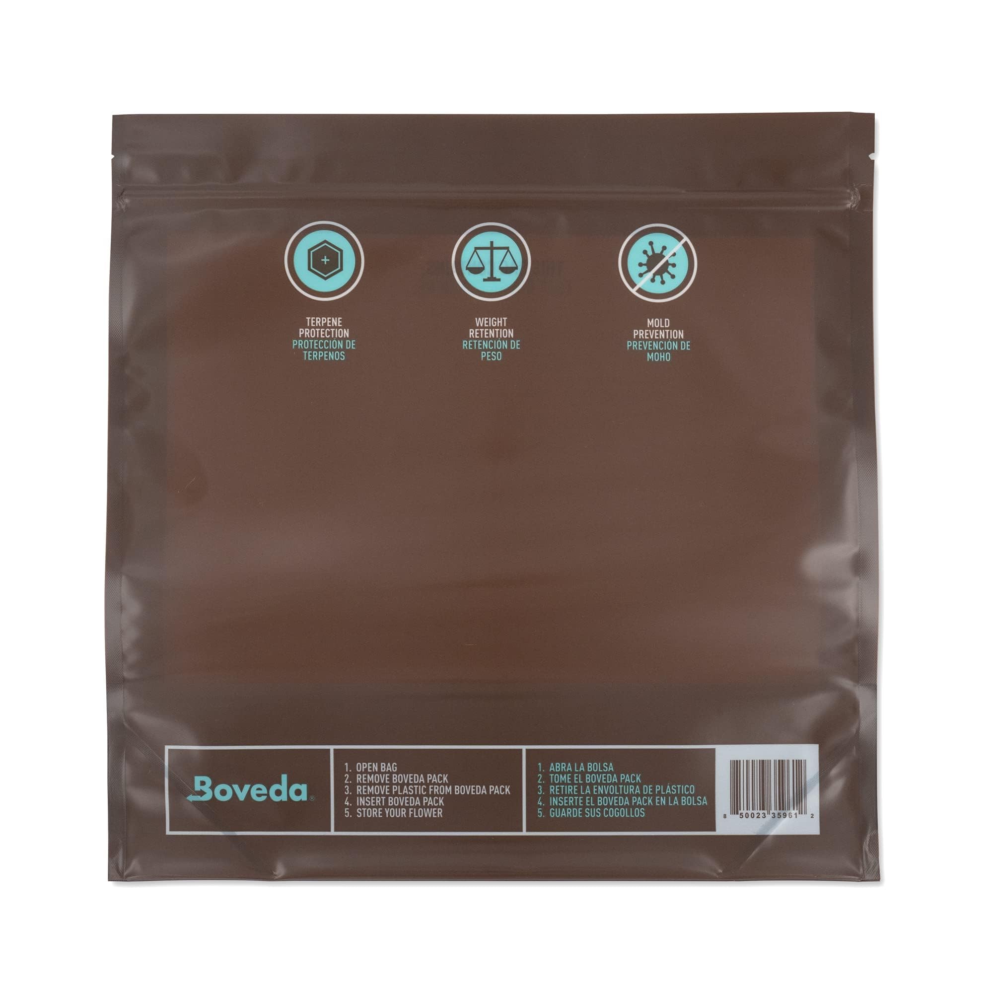Boveda Fresh Bag โ 62% RH Size 67 Included - For Curing & Storing Up to 1 Pound (16 Oz) โ 1 Large Zip Lock Storage Bag with 2-Way Humidity Control Pack