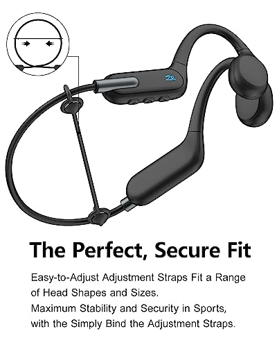 Dnniakm Bone Conduction Headphones Swimming, Underwater Headphones for Swimming, Built-in 32G Memory IPX8 Waterproof, Wireless Bluetooth 5.3 Open Ear Headphones for Running, Cycling, Swimming