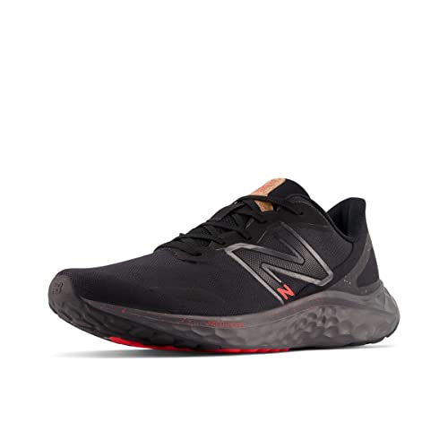 New Balance Men's Fresh Foam Arishi V4 Running Shoe, Black/Magnet/Electric Red, 14