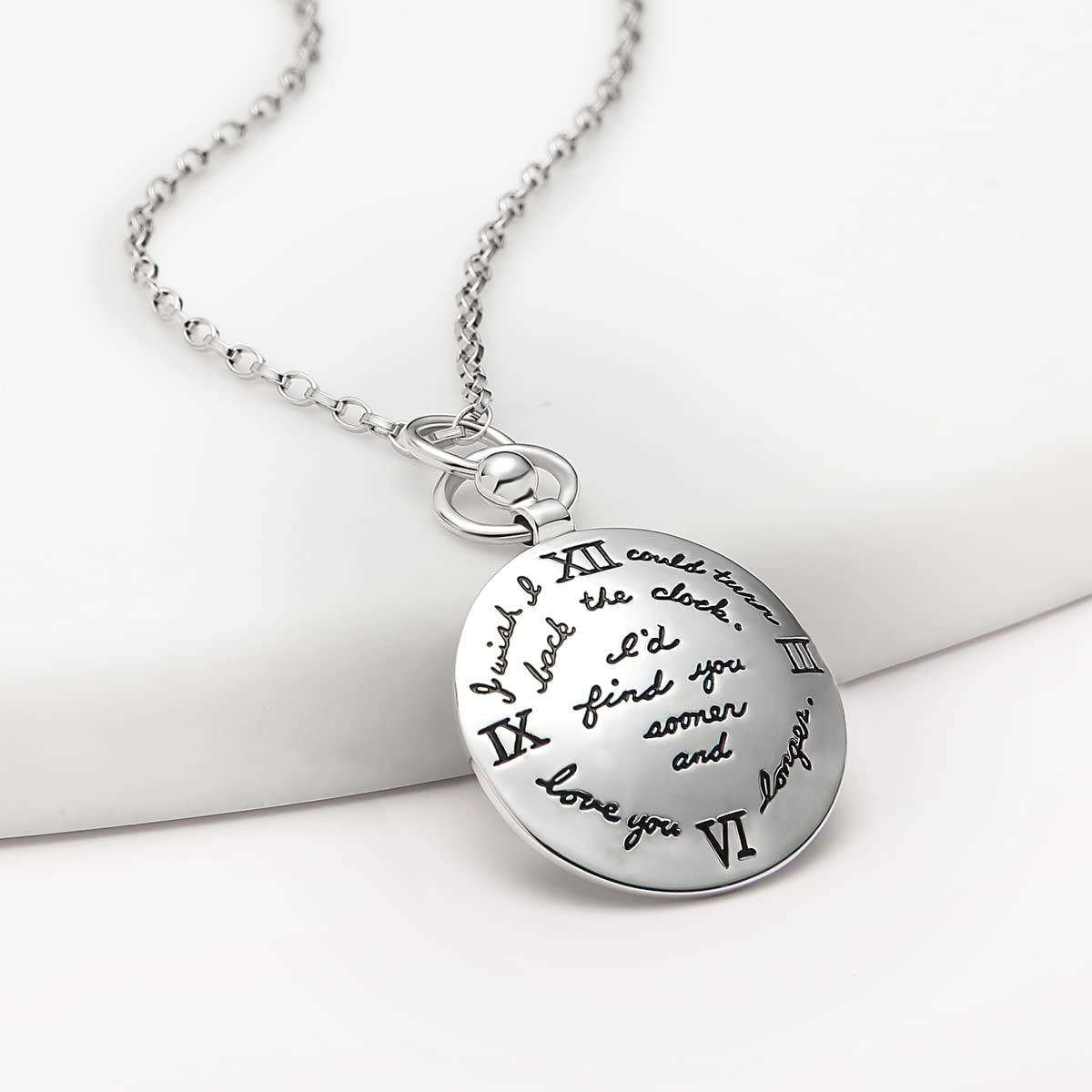 BB Becker Turning Back Time Sterling Silver Necklace - Girlfriend/Wife, Gift for Her, Love, Jewelry for Her, Birthday, Anniversary, Romantic