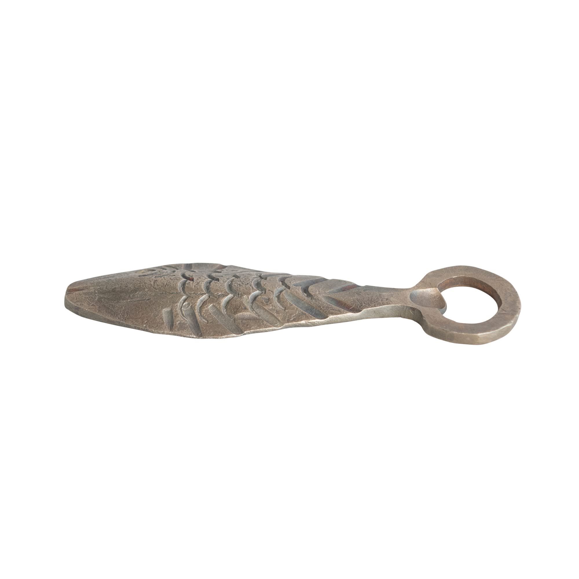 Creative Co-Op Coastal Metal Fish Shaped, Antique Gold Finish Bottle Opener