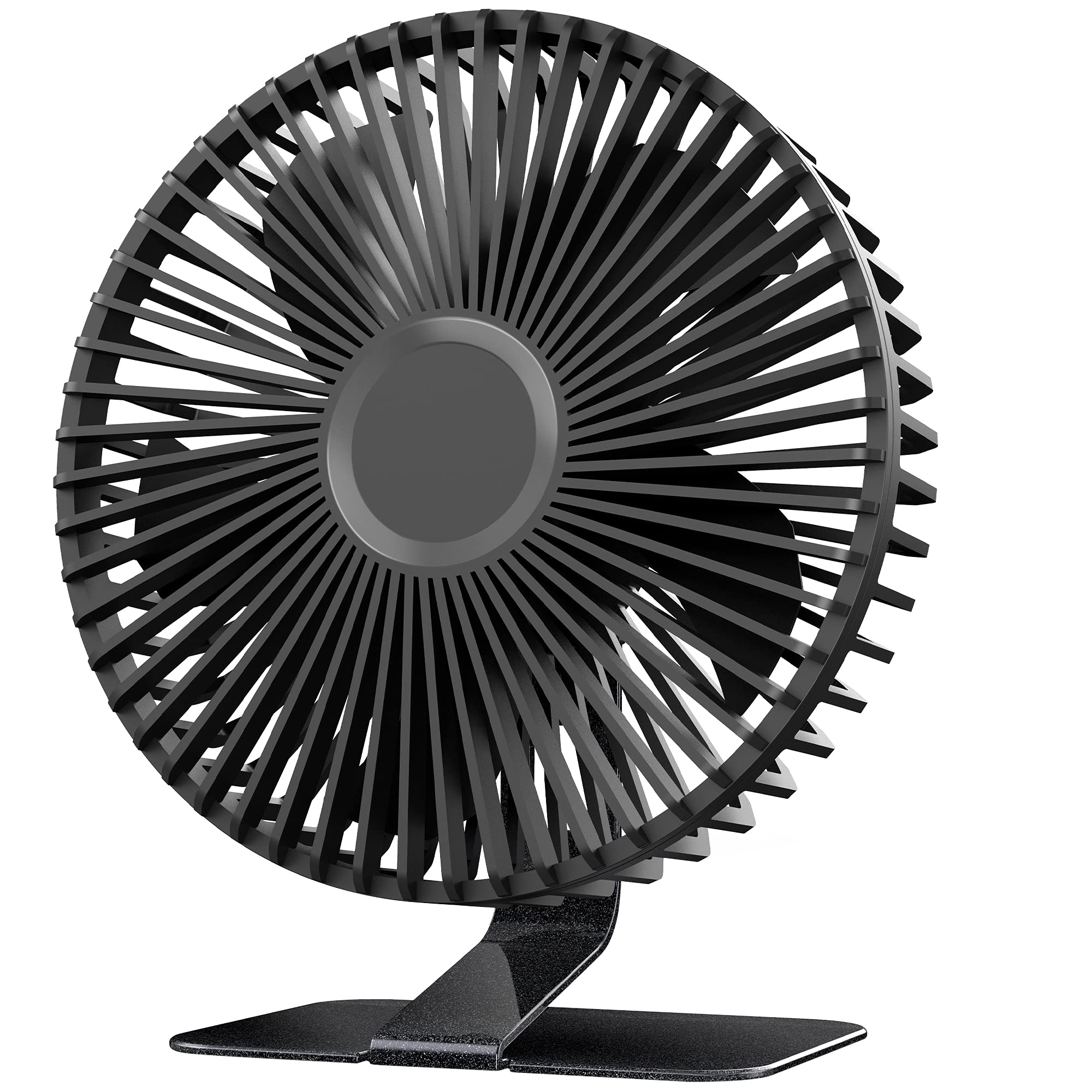 xasla 6'' USB Desk Fan, 4 Speeds Small Desk Fan, Ultra Quiet Electric Plug In, 90° Adjustment, Strong Wind, USB Powered, Portable Desktop Table Fan for Home Office