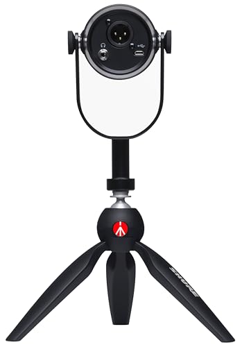 Shure MV7 USB Microphone with Tripod, for Podcasting, Recording, Streaming & Gaming, Built-in Headphone Output, All Metal USB/XLR Dynamic Mic, Voice-Isolating Technology, TeamSpeak Certified - Black