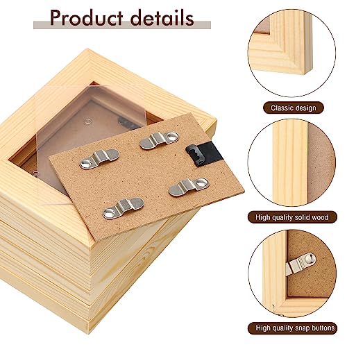 Kigley 6 Pcs 2.5 x 3.5 Inches Picture Frame Mini Rustic Picture Frames Wallet Size Wood Grain Table Desk Top Standing Fits Photo for Wall and Tabletop Picture Display