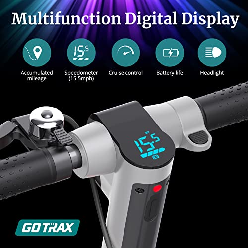 Gotrax XR Ultra Electric Scooter, LG Battery 36V/7.0AH Up to 18 Miles Long-range, Powerful 300W Motor & 15.5 MPH, UL Certified Adult E-Scooter for Commuter (Gray)