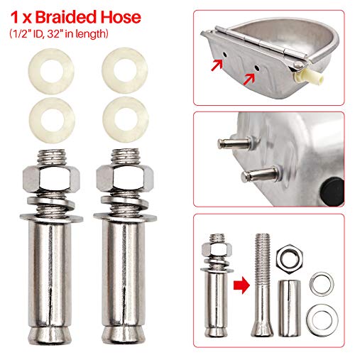 Stainless Steel Waterer Bowl for Horse Dog Cattle Goat Sheep Pig Float Valve Automatic Water Trough