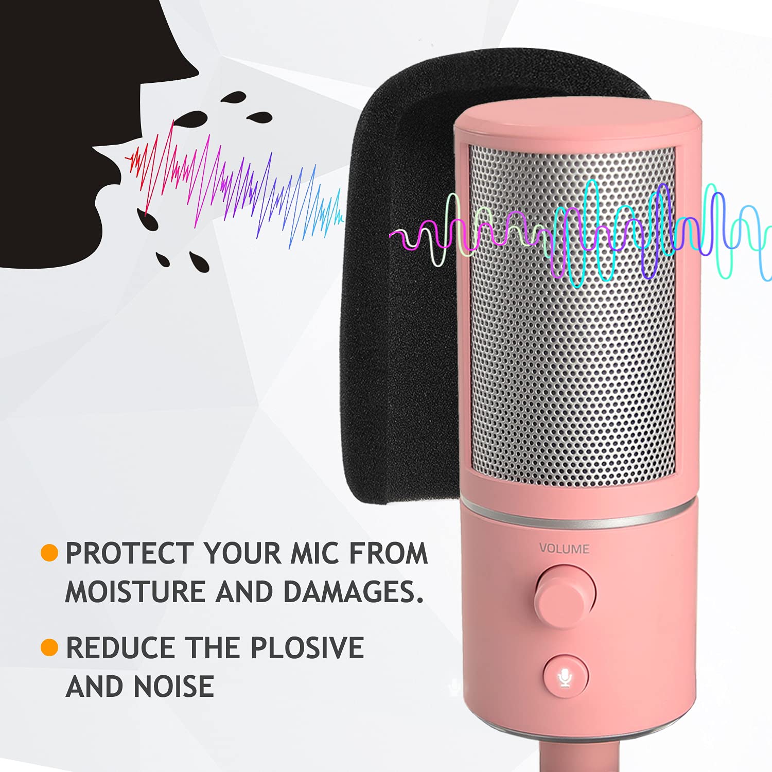 Silence Razer SeirenxShock Mount with Foam Windscreen Cover,Anti-Vibration Suspension Shockmount Mic Holder Clip with Pop Filter to Blocks Out Plosives for Razer SeirenxUSB Streaming Mic Frgyee