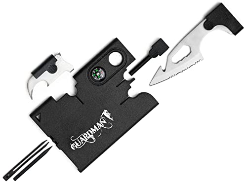 Credit Card Multitool Upgraded 18 in 1 Survival Multipurpose Wallet Tool Card Knife Fire Starter, Whistle, Compass Dad Gift for Men Fathers Day and Christmas Gift