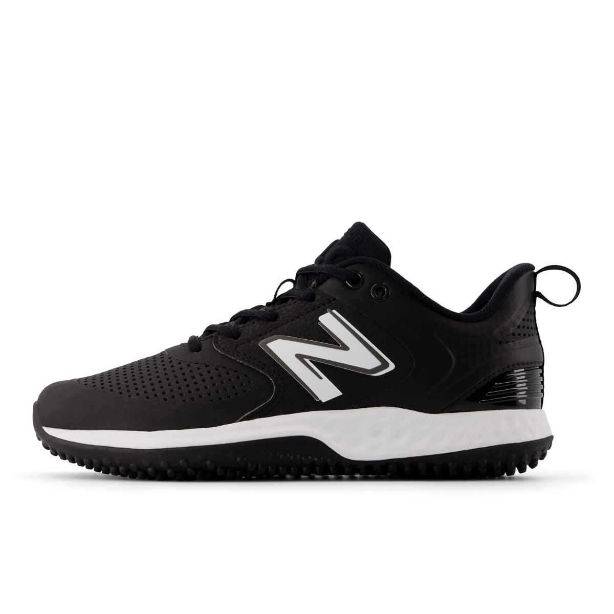 New Balance Women's Fresh Foam Velo V3 Turf-Trainer Softball Shoe, Black/White Synthetic, 8 Wide