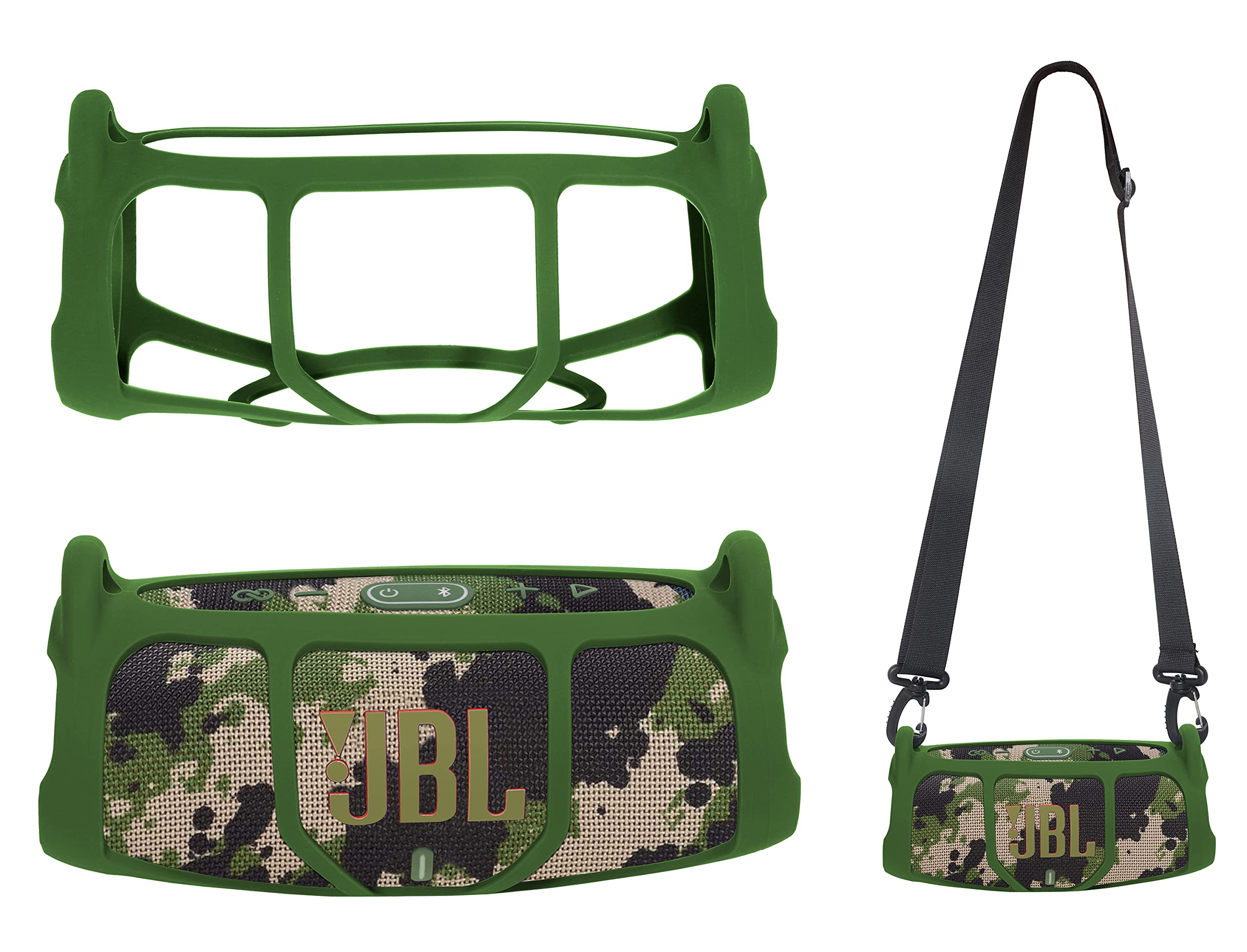 Silicone Cover Skin for JBL Charge 5 - Portable Bluetooth Speaker, by Alltravel, Portable Full Protection Solution, Customized Skin with Color and Shape Matching, for Charge 5 only (Forest Green)