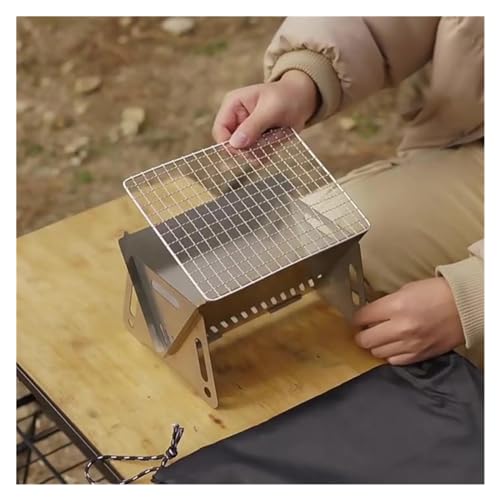 BBQ Grill Portable Folding BBQ Grill Heating Stoves Multifunction Camping Barbecue Grill Rack Net Firewood Stove Stainless Steel BBQ Grill Picnic