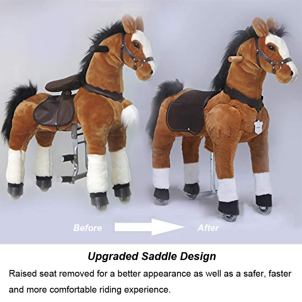 Ufree Small Unicorn Ride on Toy for 3 Years to 6 Years Old, Height 29 Inch Adjustable Pedal for Different Ages Walking Horse Mechanical Moving Horse
