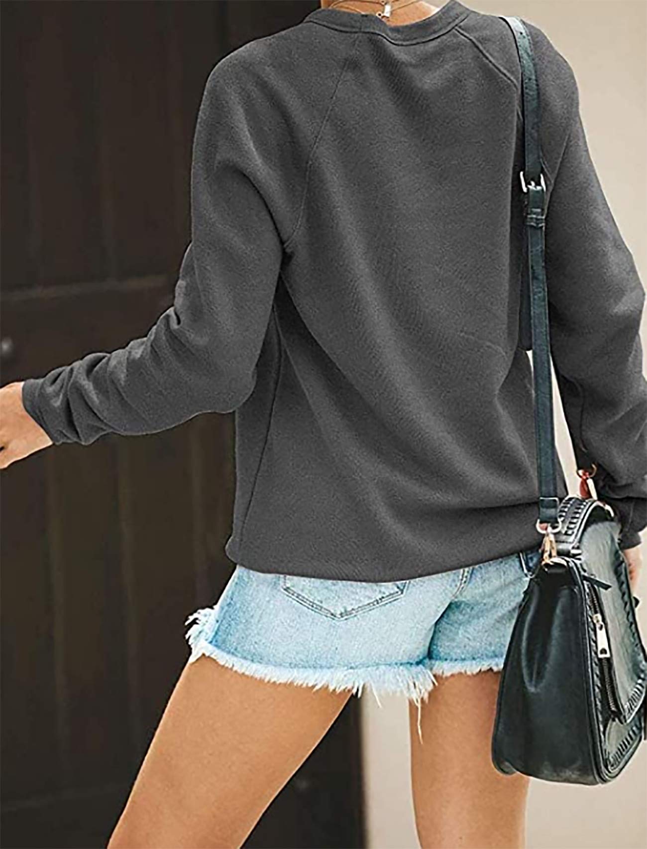 BOMYTAO Womens Underestimate Me That'll Be Fun Sweatshirt Funny Titans Of Terror Long Raglan Sleeve Tops (Dark Grey, Large)