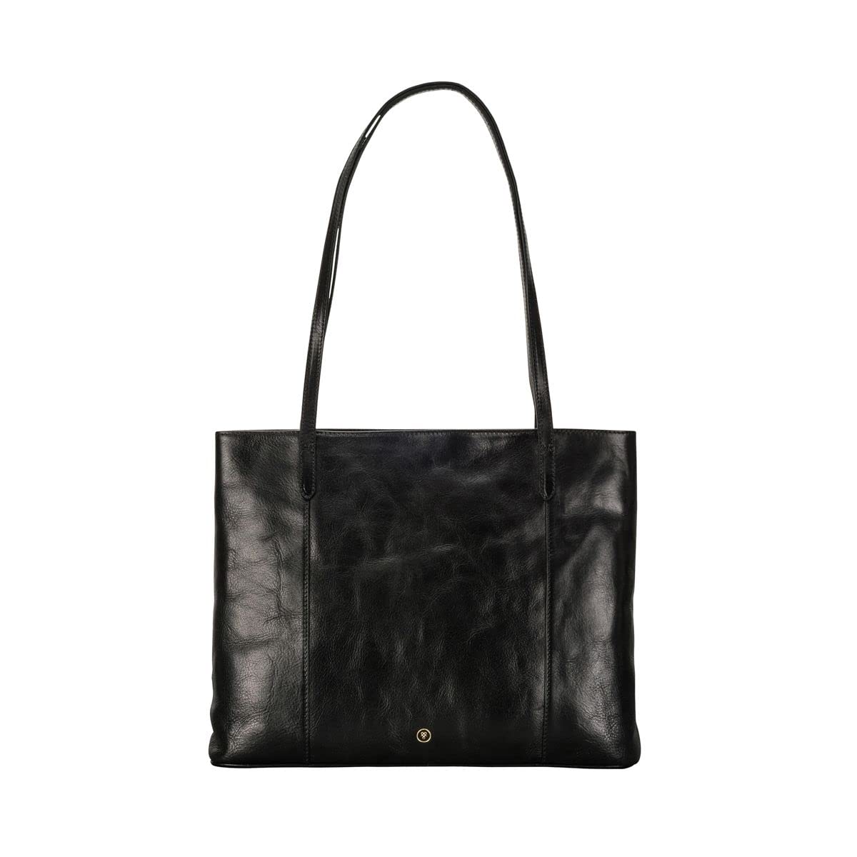 Maxwell Scott - Womens Luxury Leather Classic Shopper Tote Bag Purse - Handmade from Italian Hides - The Athenea Black