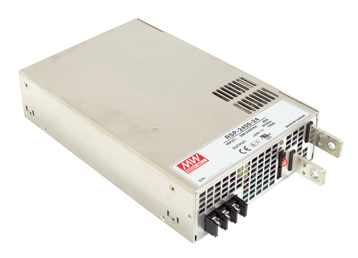 Mean Well RSP-2400-24 AC to DC Power Supply, Single Output, 24 Volt, 100 Amp, 2.4K Watt, 10.9" L x 7" W x 2.5" H