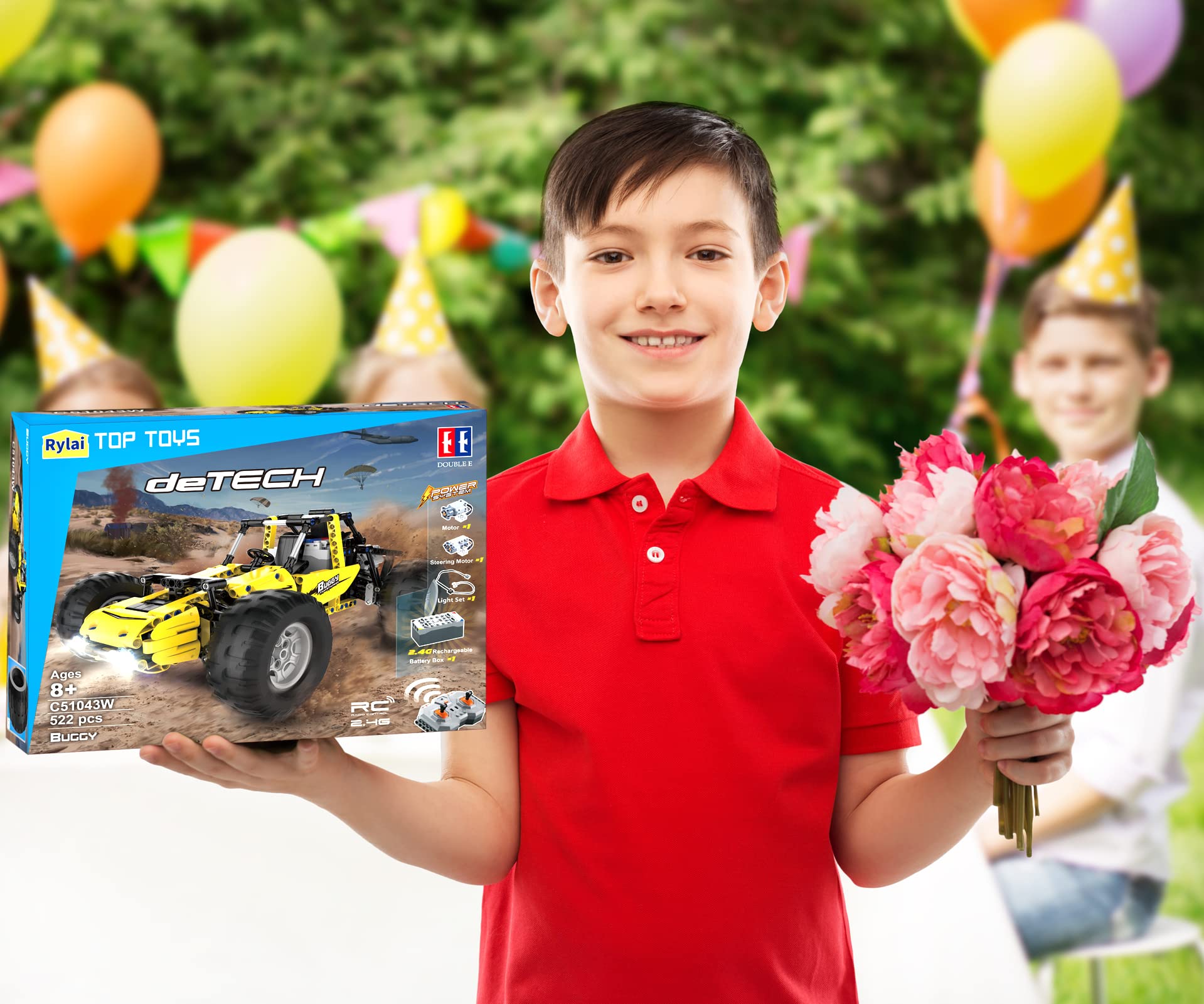 STEM Building Toys Remote Control Car Boys Girls Birthday Xmas Gifts Aged 6 7 8 9 10+Early Science Engineering Learning Technic Sets Buggy 522 pcs