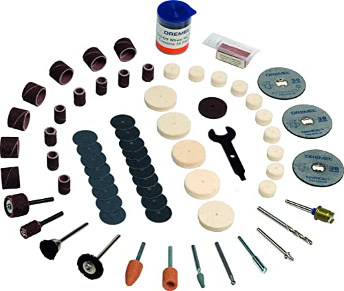 Dremel 723 EZ SpeedClic Accessory Set - 100 Rotary Tool Accessories for Cutting, Carving, Sanding, Cleaning, Grinding, Polishing, Sharpening
