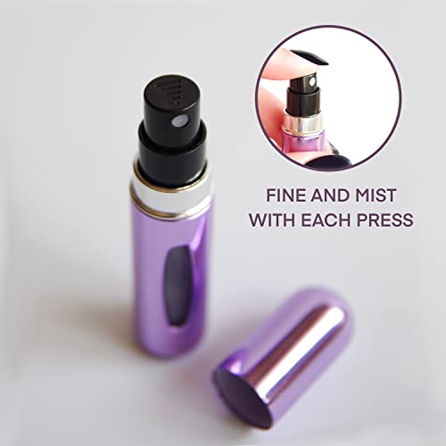 KJHD Portable Mini Refillable Perfume Atomizer Bottle, Refillable Perfume Spray, Atomizer Perfume Bottle, Scent Pump Case for Traveling and Outgoing, 5ml Multicolor Perfume Spray (4 pcs)