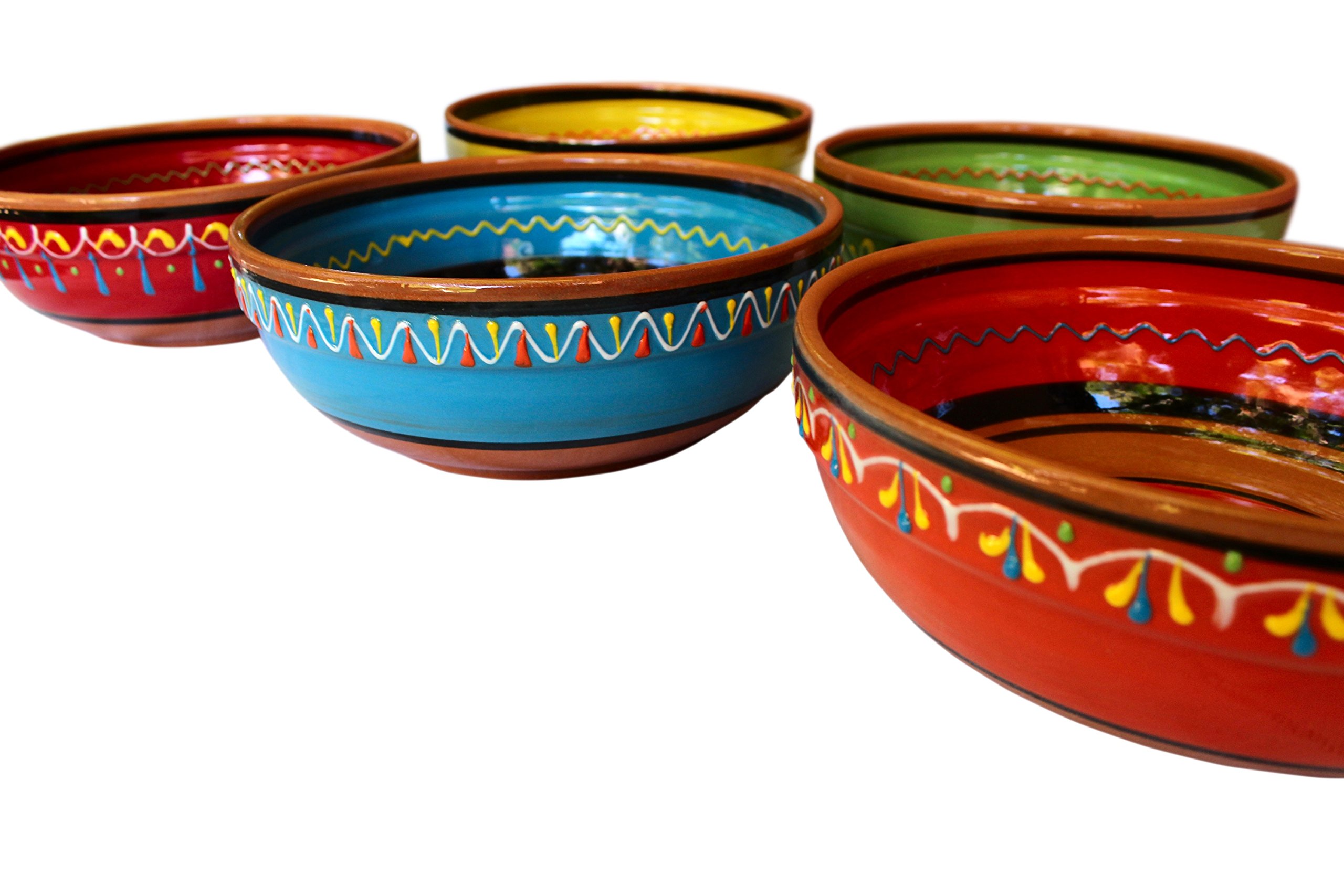 Cactus Canyon Ceramics Spanish Terracotta Deep Serving Dish, Blue