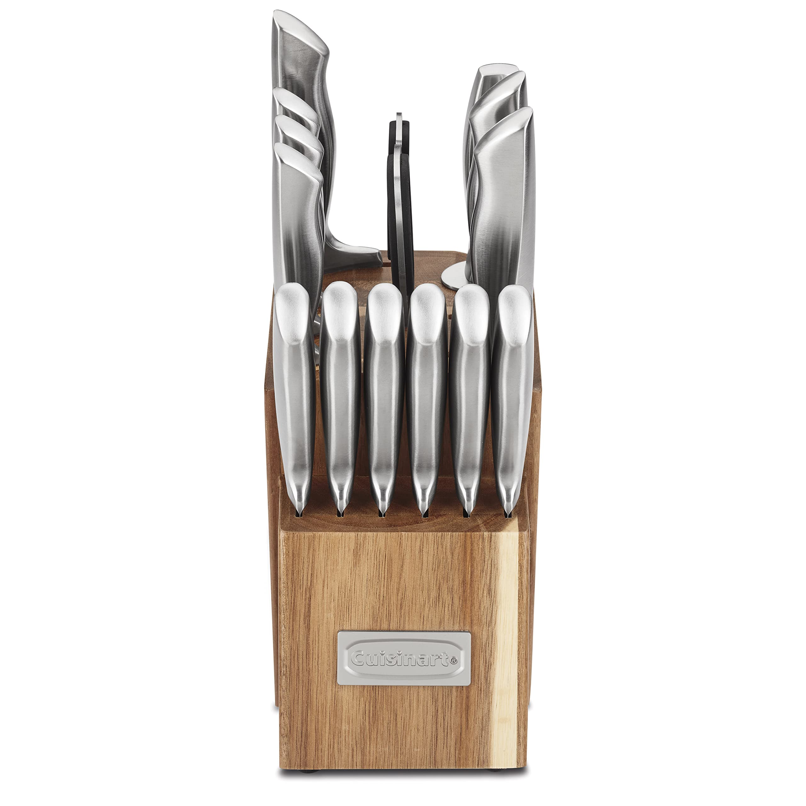 Cuisinart 15pc German Stainless Steel Hollow Handle Cutlery Block Set w/Acacia Block