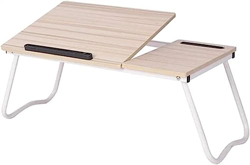 GRALES Gaming Computer Desk Foldable Bed Tray 26 Inches Laptop Desk Adjustable Bed Table with Storage Slots Tablet Phone Holder Foldable Computer Desk