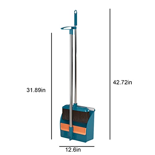Brooms and Dustpan Set for Home Dustpan and Brush Set Dustpan Long Handle Cleaning Supplies Brooms & Dustpan Combo for Office Stand up Brooms and Dustpan Built in Scraper and Comb Sweeper