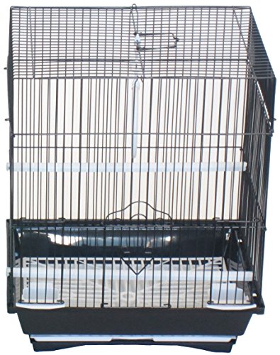YML 1324 Flat Top Medium Parakeet Cage, Black