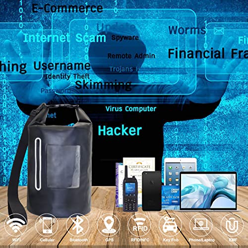 Faraday Bags Waterproof Shield Bag 15L, Faraday Cage With Phone Pouch, RFID Signal Blocking Dry Bag, EMP Protector, Faraday Bag for Electronics From Water, Spying, Hacking