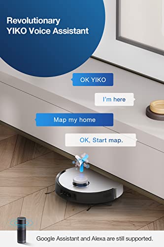 ECOVACS DEEBOT X1 Omni Robot Vacuum and Mop Combo with Self-Emptying, Auto-Wash, Auto-Refill and Auto-Hot Air Drying, 5000Pa Suction, AIVI 3D Obstacle Avoidance, Built-in YIKO Voice Assistant, Black