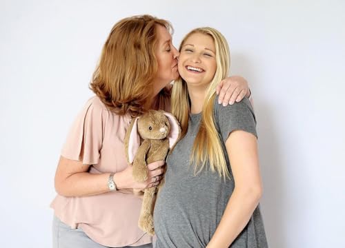 MBHB Digital Voice Recorder Stuffed Animal w/20 Second Recorder, Capture Baby's Heartbeat During Pregnancy + Ultrasound for Baby Showers, Registry, Birthdays, New Mom Gift, Bunny