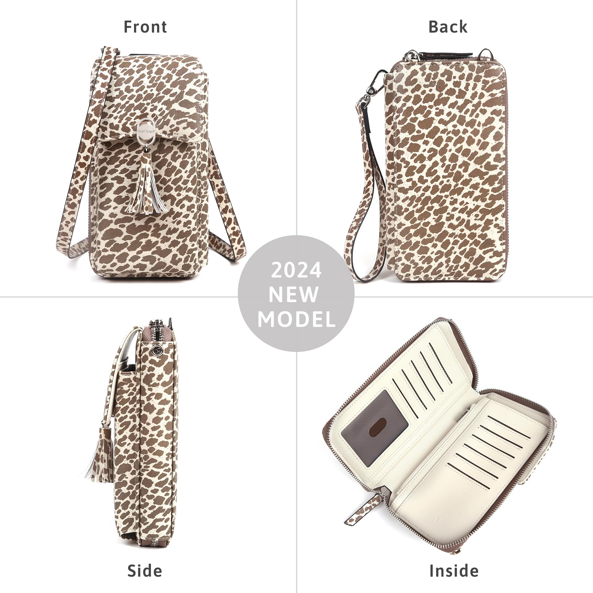 Pearl Angeli Small Crossbody Phone Bag RFID Women Wallet Cellphone Credit Card Purse with Adjustable Shoulder Strap