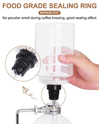 YUCHENGTECH Siphon Syphon Coffee Maker Tabletop Glass Siphon Pot Glass Technica Syphon Coffee Maker Siphon Vacuum Coffee Maker(5 Cups(600ml))
