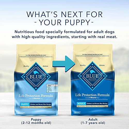 Blue Buffalo Life Protection Formula Natural Puppy Dry Dog Food, Chicken and Brown Rice 34-lb