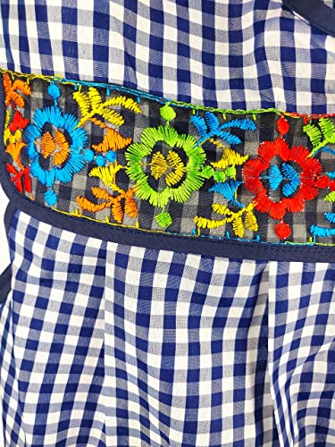 cuitáxi Traditional Mexican apron for women with pockets beautiful flower embroidery - Mandiles para mujer mexicanos mandil