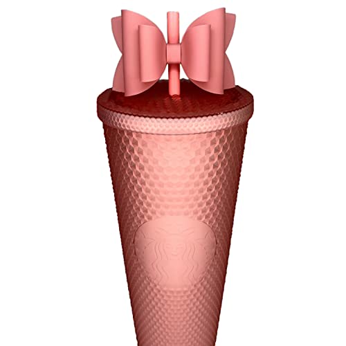 Bow Straw Topper, Silicone Jelly Straw Topper, Handmade (Dusty Pink), 3.5in x 1in x 2in