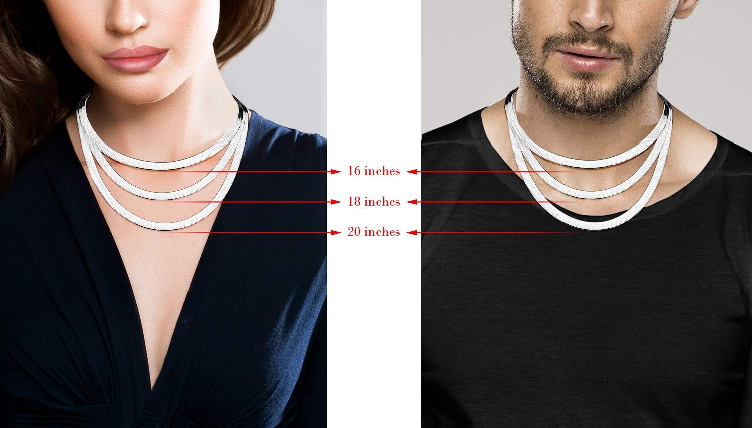 Miabella 925 Sterling Silver Italian Solid 7mm Flat Herringbone Chain Necklace for Women, Made in Italy (Length 20 Inches)