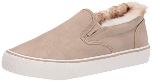 Lugz womens Clipper Lx Fur Classic Slip-on Fashion Sneaker, Fawn/Cream/Off White, 8.5 US