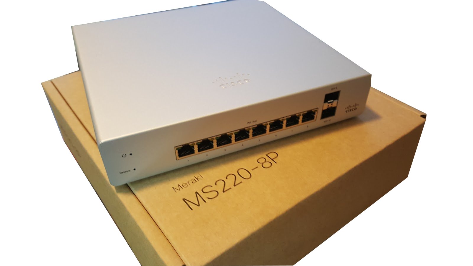 Meraki Cloud Managed MS220 Series 8 Port Gigabit PoE Switch - 8x 1GbE Ports - MS220-8P