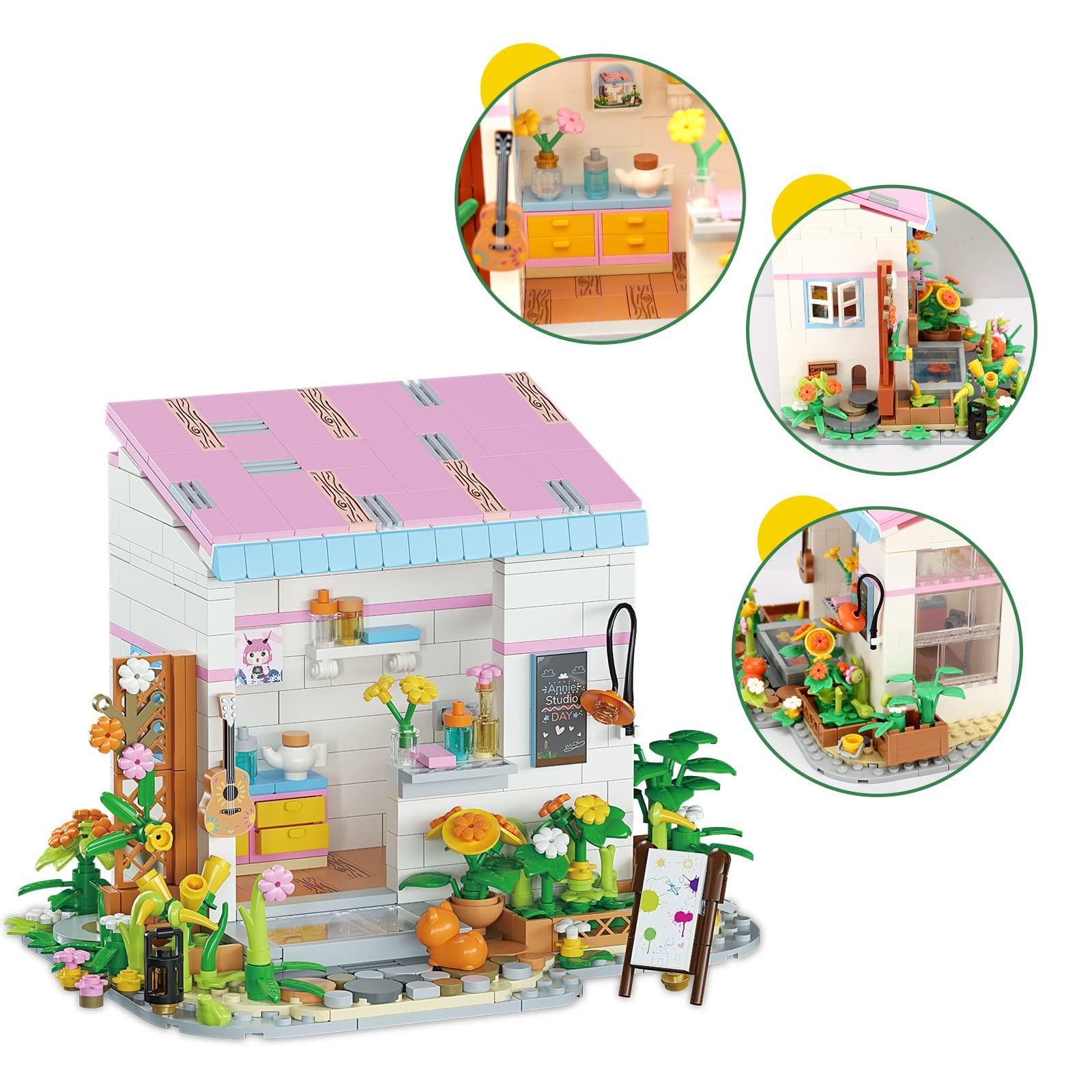 SUNHABI Friends House Building Toys, Micro Mini Building Blocks Sets Annie’s Studio Building Bricks Kit Friends Sets for Girls 6-12 8-12, 585pcs 6.29(l) 4.1 (w) 4.5(h) inch……