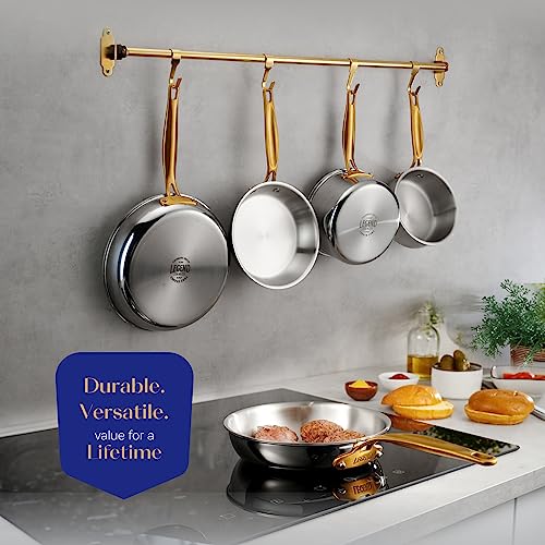 Legend 14 pc Copper Core Stainless Steel Pots & Pans Set | Pro Quality 5-Ply Clad Cookware | Professional Chef Grade Home Cooking, All Kitchen Induction & Oven Dishwasher Safe | PFOA, PTFE & PFOS Free