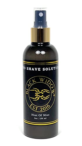 Black Widow Pro Shave Solution - Shave Spray Lotion, No Mess, Superior Shaving Experience, Slick Shaving Lotion, Helps Reduce Skin Irritation, Hydrates Skin While Shaving, Hint Of Mint