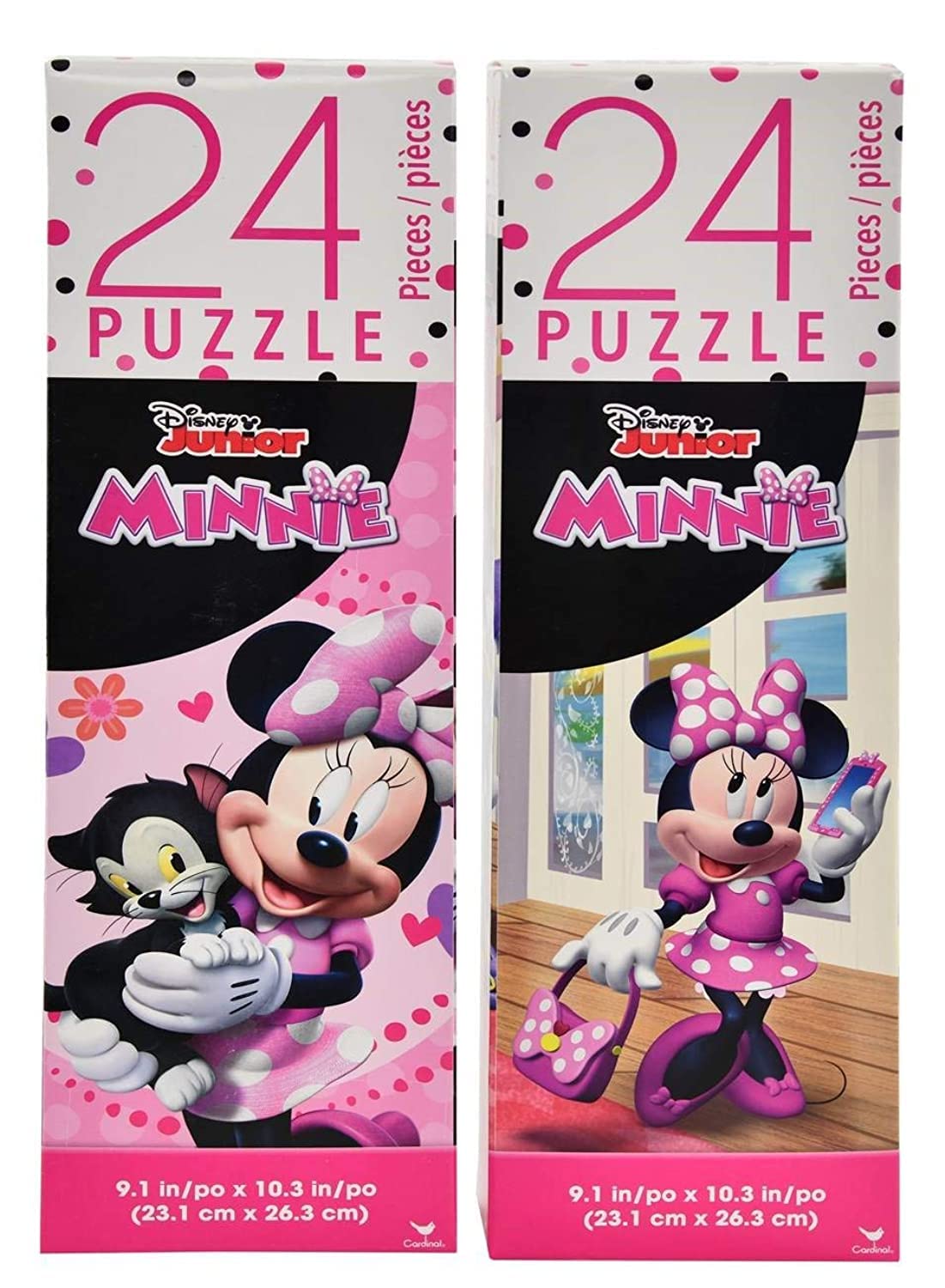 UPD Minnie Mouse Disney Tower Box Puzzle 24 Pcs, Easy to Play Jigsaw Puzzle, Fun & Exciting Game, Educational Learning Activity for Kids & Children, Preschool Toys & Games Assembled, 9.1 x 10.3-Inch