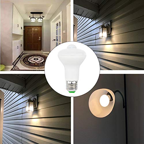 Bonlux BR20 Motion Sensor Light Bulb, 5W BR20 LED Flood Light Bulbs R63 Light Bulb, E26 Motion Sensor LED Light Bulb 50W Halogen Replacement for Porch, Garage, Basement, Daylight 6000K, 2-Pack