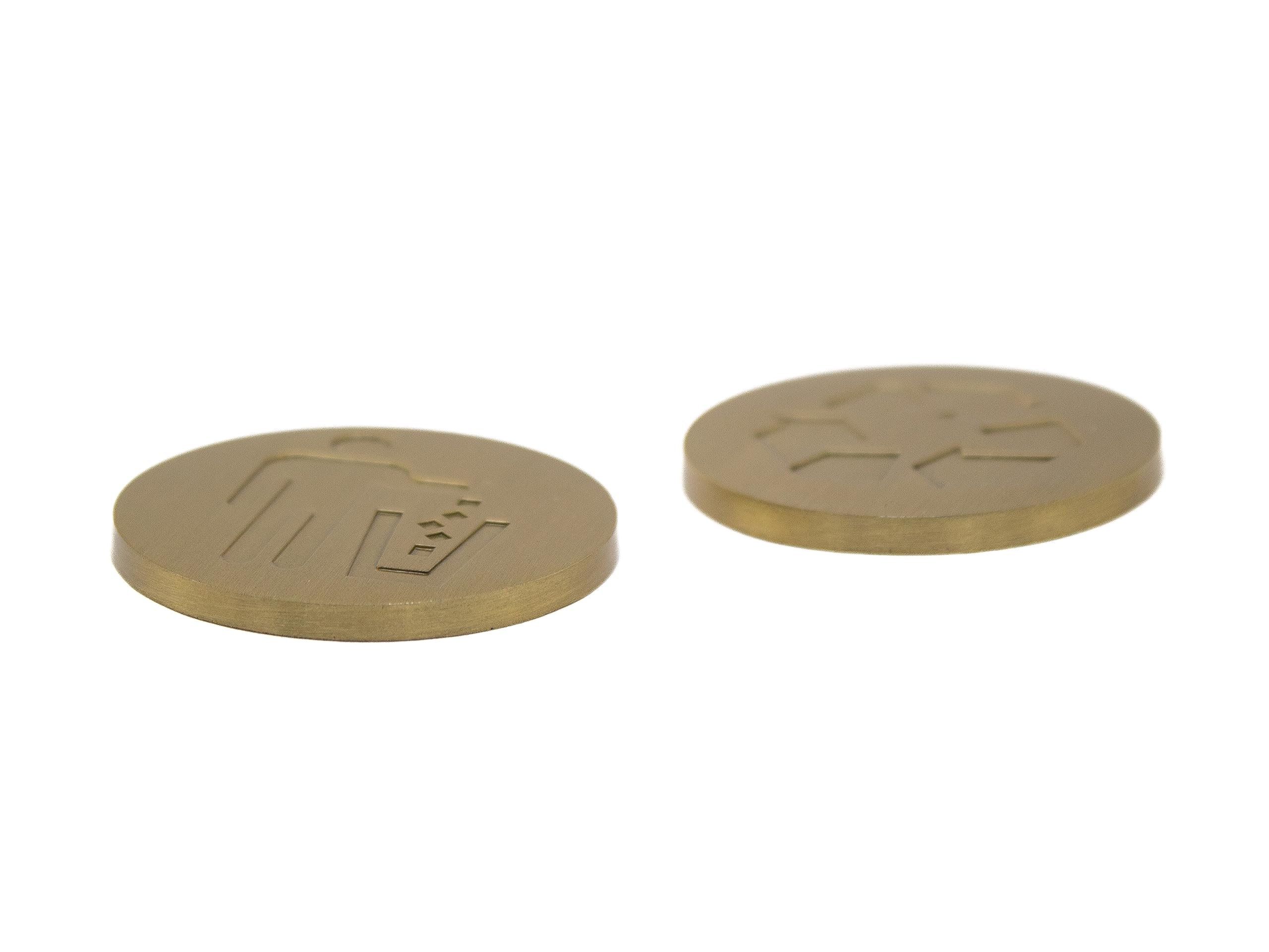 Concept Hardware Recycle Logo, Emblem, Medallion, Kitchen, Office, Cabinet Front, 1.5 inch, Stainless Steel, Brass, Matte Black (Antique Gold Black Infill)