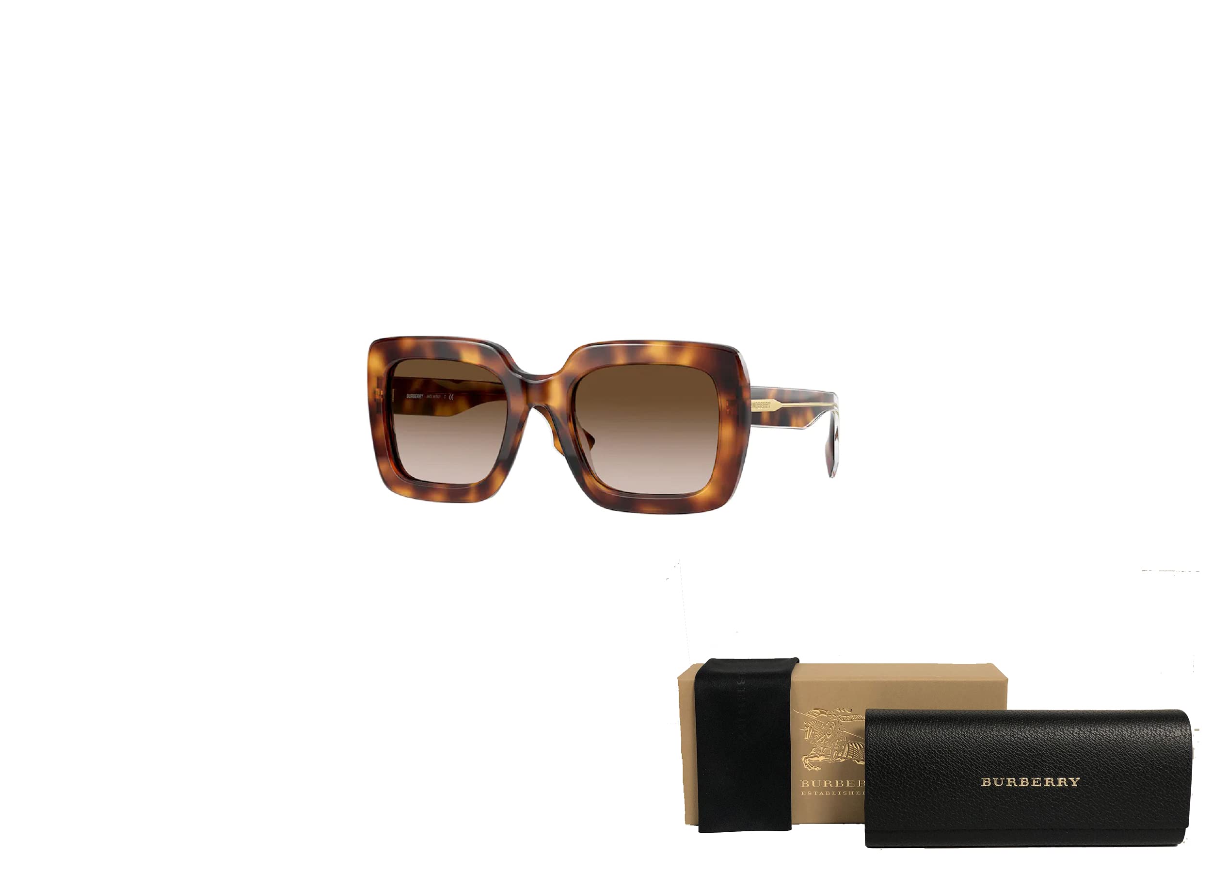 BE4284 390313 52MM Dark Havana/Brown Gradient Square Sunglasses for Women + BUNDLE with Designer iWear Eyewear Kit