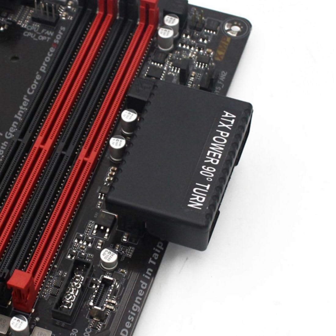 chenyang ATX 24Pin Male to Female 90 Degree Angled Mainboard PSU Power Supply Header Direction Gender Changer Connector Adapter Overmold Type