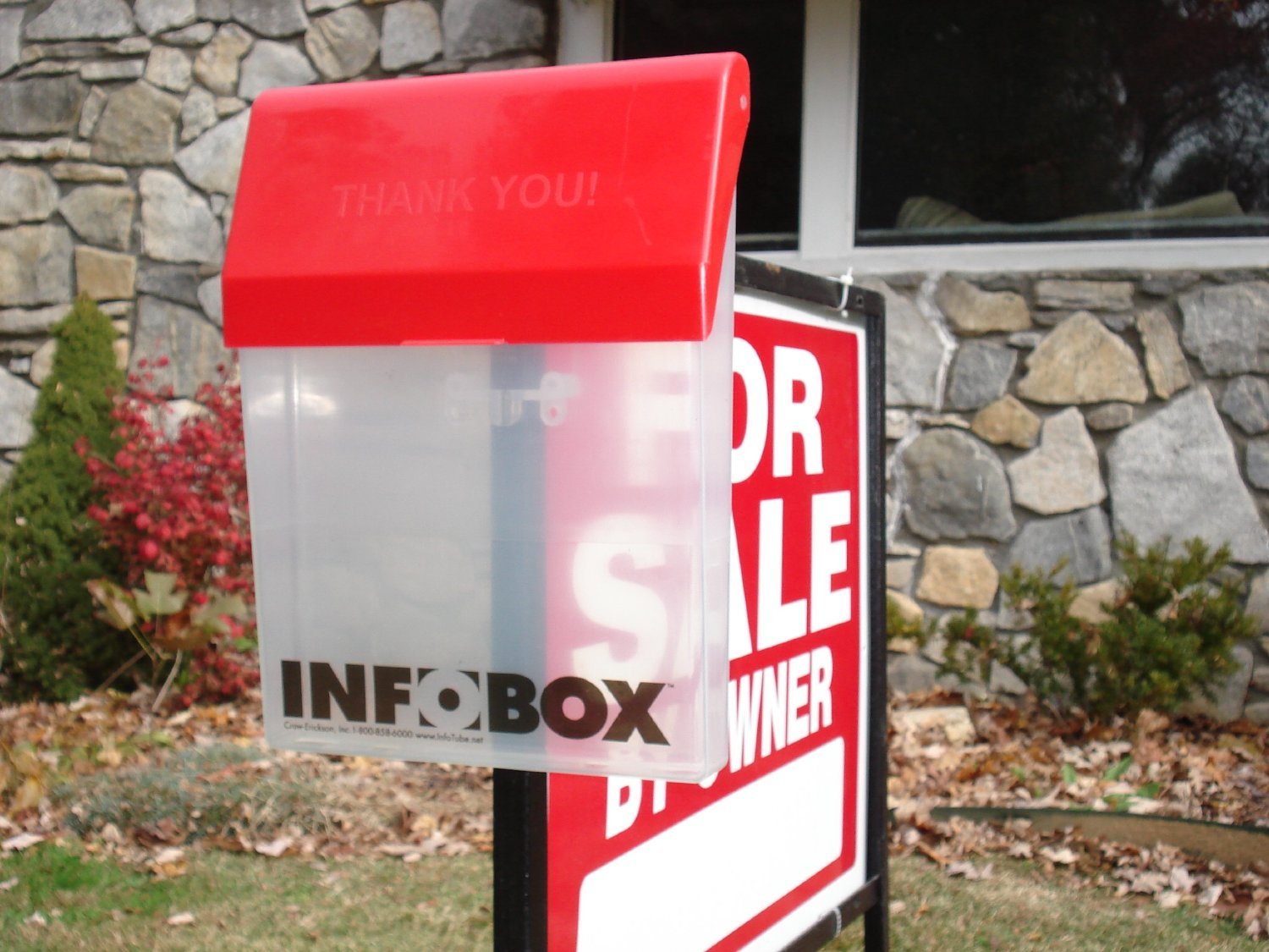 The InfoBox - Outdoor Document Holder,Red and Clear