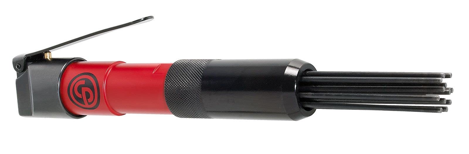 Chicago Pneumatic CP7115 Compact Air Powered Needle Scaler, 12 x 1/8", 4,000 BPM & Ingersoll Rand 114GQC Air Hammer - 3 PC Chisel Set with Tapered Punch, 2-5/8 Inch stroke, 3500 BPM, Gray