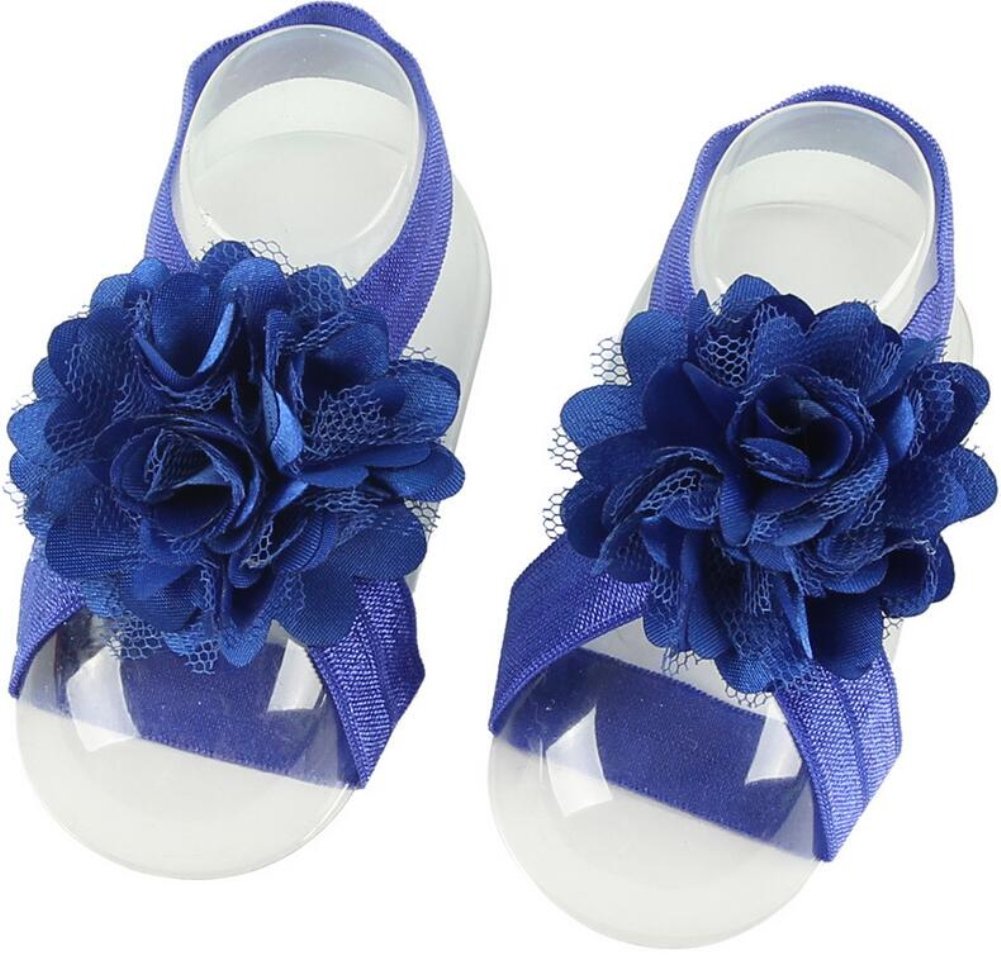 Toptim Baby Girl's Barefoot Sandals Flower for Newborn Toddlers (0-3T) (Mixed 12 Colors)